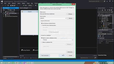 Ms Server Database Connecting With Visual Studio Server Explorer Youtube