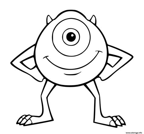 Coloriage Monstre Bob Razowski Dessin Monstres Et Cie Imprimer