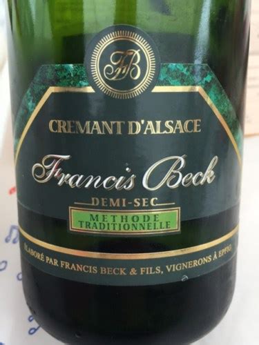 Francis Beck Crémant d Alsace Demi Sec Vivino Canada