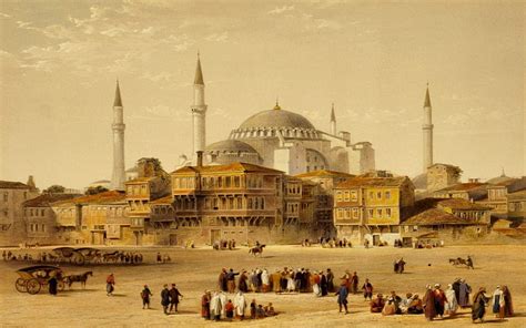 Hagia Sopia Illustration Islam Ottoman Empire Hagia Hd Wallpaper