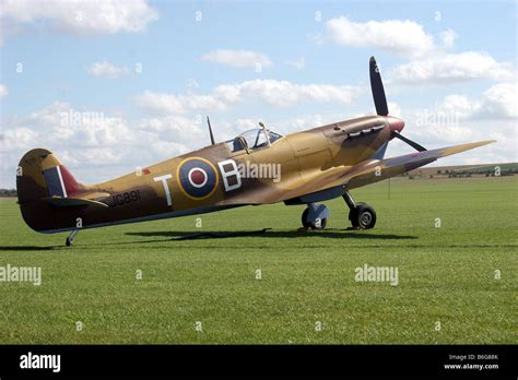 Side View Of A Spitfire LF Vc JG891 On The Ground At Duxford Air Field