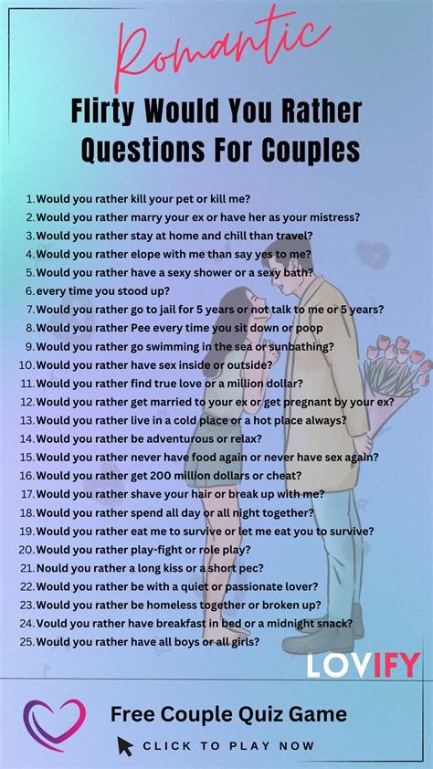 Flirty Would You Rather Questions For Couples In 2024 Would You Rather Questions Intimate