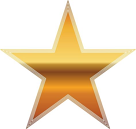 Estrella Dorada Con Fondo Transparente Vector Premium