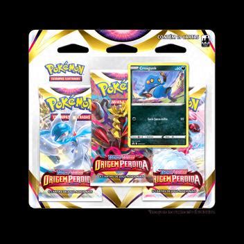 Cartas Pokémon Triple Pack Espada Escudo 11 Croagunk Copag Deck de