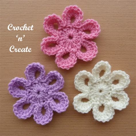 Crochet Petal Flower Uk Free Crochet Pattern On Crochet N Create