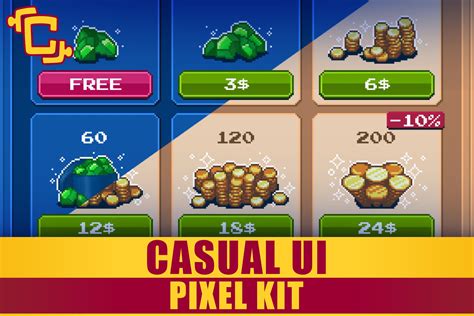 Casual UI Pixel Kit 2D GUI Unity Asset Store