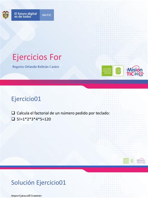 03 ejercicios for pdf java lenguaje de programación informática teórica