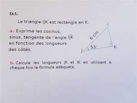 cosinus sinus tangante aidez moi svpp 3ème Mathématiques