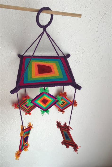 Mandala Movil Y Ojos De Dios Arte Huichol