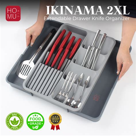 Jual HOMU IKINAMA XXL Extendable Drawer Knife Cutlery Organizer