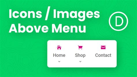 how to add images or icons above divi menu items tutorial by pee aye creative