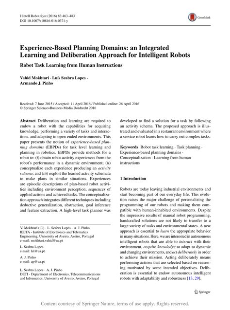 experience based planning domains an integrated learning and deliberation approach for