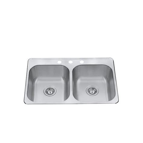 Craftx Drop In 31 X 20 5 In Brushed Stainless Steel Double Equal Bowl 3