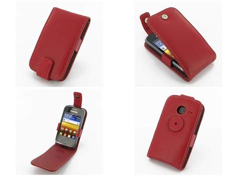 Pdair Leather Case For Samsung Galaxy Y Duos Gt S Flip Top Type