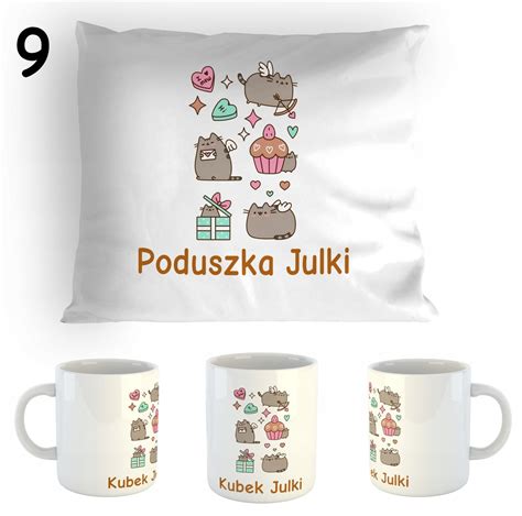 ZESTAW PODUSZKA KUBEK PUSHEEN IMIĘ PREZENT 7684756989 oficjalne