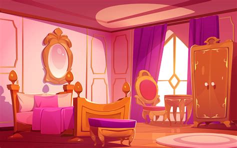 Luxury Princess Bedroom Interior Stock Illustration Download Image Now Chair Curtain