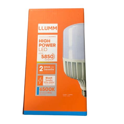 Lâmpada Led Alta Potência 65W E 40 Branca Fria 6500k Broketto