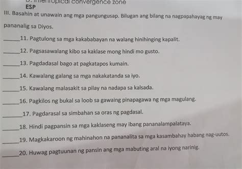 Basahin At Unawain Ang Bawat Pangungusap Bilugan Ang Bilang Na Nag