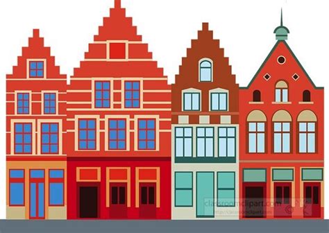 Europe Clipart Buildings Markt Square Of Brugge Belgium Clipart