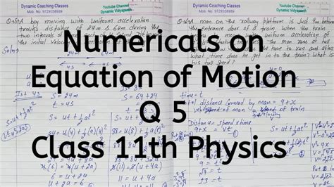 numericals on equation of motion chapter 3 motion in a straight line class 11 physics