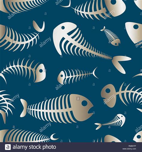 Fishbone Set Pattern Vector Illustration EPS 10 Stock Vector Image