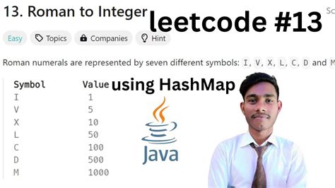 13 Roman To Integer String HashMap LeetCode 13 Java YouTube