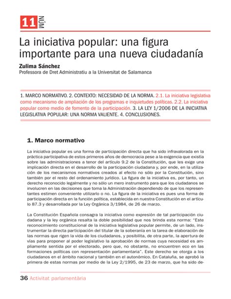 La Iniciativa Popular Una Figura Importante Para Una Nueva