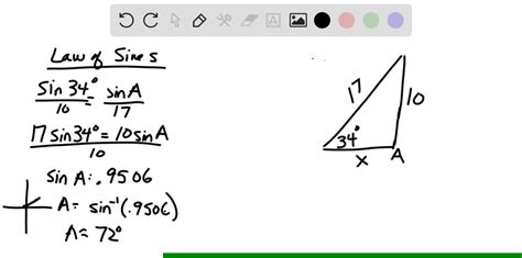 solved given the triangle below find the angle and length of side x note the picture is not