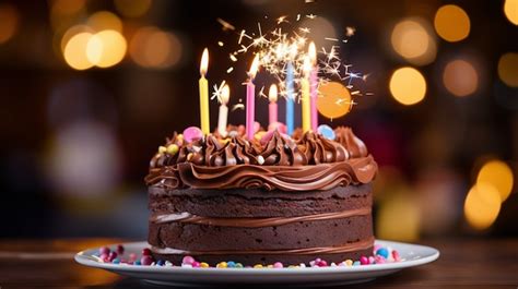 Delicioso pastel de cumpleaños con velas Foto Gratis