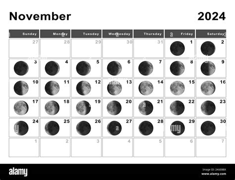 Noviembre Calendario Lunar Ciclos Lunares Fases Lunares