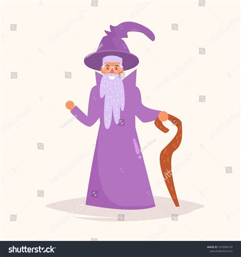 Sorcerer Staff Vector Cartoon Isolated Art 库存矢量图免版税1070906102