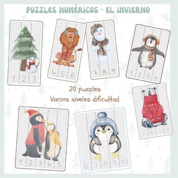 INVIERNO WINTER Puzzles numéricos ABN by El babi de una maestra