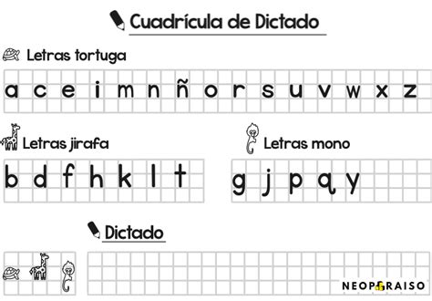 Hojas de Cuadrícula de tortuga jirafa y mono Teaching Elearning School