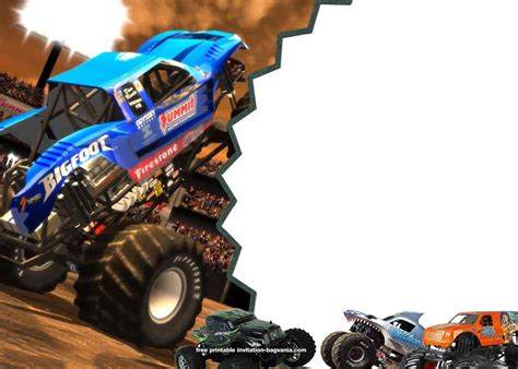 FREE Printable Monster Truck Birthday Invitation Templates FREE