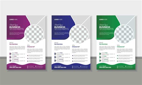Tres negocio folleto volantes diseño diseño modelo a4 resumen creativo