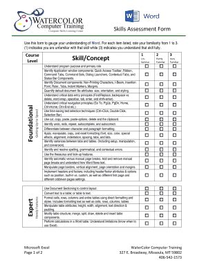 Skill Assessment Template Fill Online Printable Fillable Blank