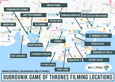 21 Dubrovnik Game Of Thrones Filming Locations Map