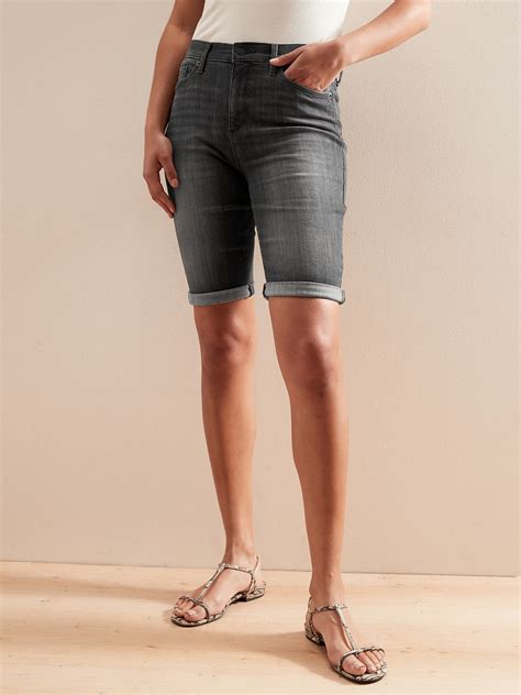 High Rise Black Denim Short 10 Inch Inseam Banana Republic Factory