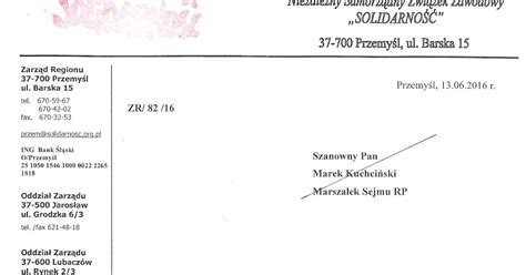 Stowarzyszenie Brygady Wojsk Kolejowych Pismo Przewodnie