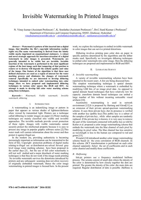pdf invisible watermarking in printed images