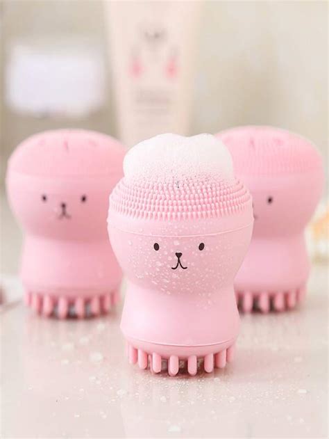 Facial Cleansing Brush Pc Silicone Handheld Face Brush Massager Cute