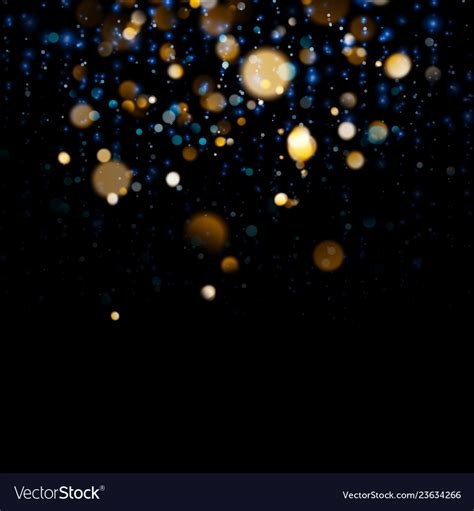 Blurred Bokeh Light On Dark Blue Background Vector Image