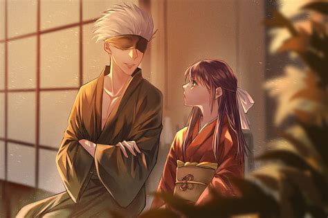 Animado Jujutsu Kaisen Satoru Gojo Utahime Iori Fondo De Pantalla