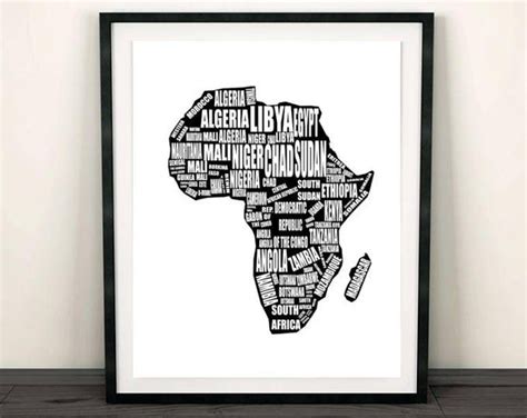 Map Of Africa Africa Map Word Map Of Africa Printable Etsy Africa