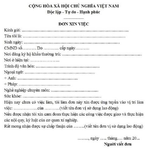 Cách viết mẫu đơn xin việc file word cực chuẩn và nhanh chóng