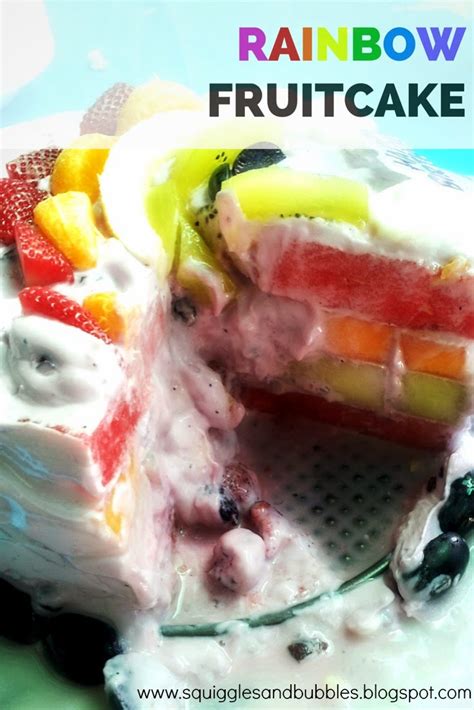 Squiggles And Bubbles Rainbow Fruit Cake