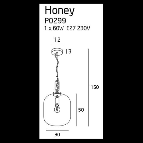 Lampa Wisząca Honey Amber od Maxlight P0299 Maxfliz