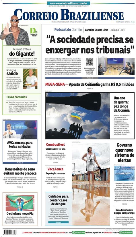 Capa Correio Braziliense Edição Domingo 29 de Janeiro de 2023
