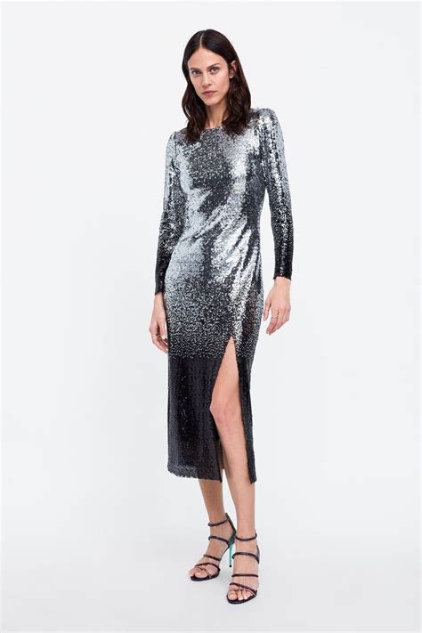 Venta Vestidos Plateados Zara En Stock