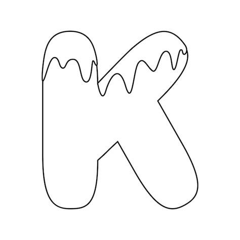 Dibujo Para Colorear Con La Letra K Para Ni Os Vector Premium